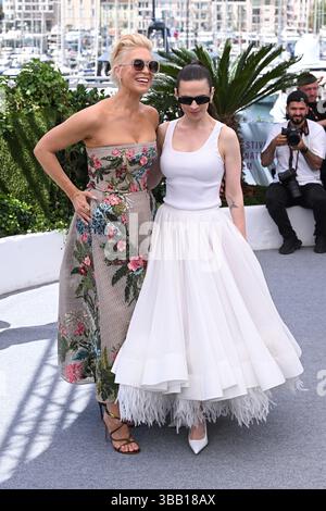 Hannah Waddingham (left) and Hayley Atwell attend a photocall for ...