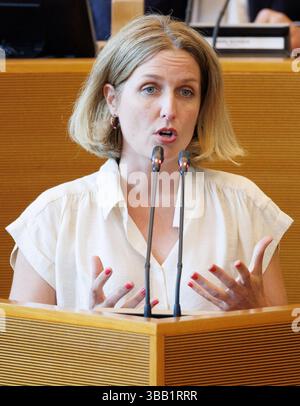 Ecolo Celine Tellier pictured during a plenary session of the Walloon ...