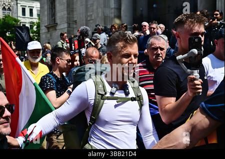 Leader of the Hungarian opposition Tisza Party Peter Magyar delivers ...