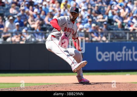 Boston Red Sox pitcher Aroldis Chapman during a baseball game against ...