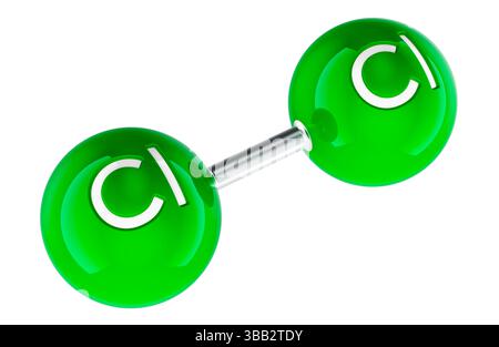 Chlorine molecule, illustration Stock Photo - Alamy