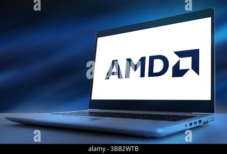 The logo of Advanced Micro Devices (AMD) on its R&D facility in Shanghai, China Wednesday, Sept ...