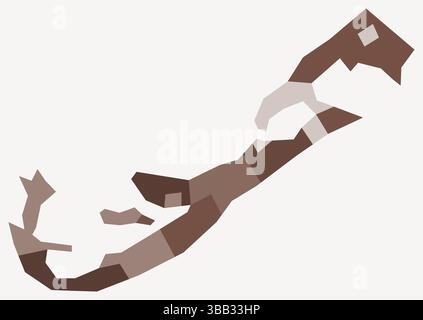 Map of Bermuda with regions. Just a simple country border map with ...