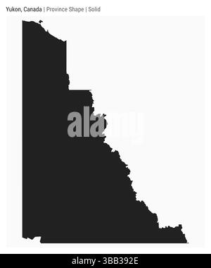 Yukon map. Just a simple border map. Shape of the province. Flat blank ...