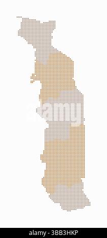 Togo icon. Country map on dark background. Stylish Togo map with ...