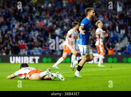 Rangers’ Nicolas Raskin celebrates scoring their side's first goal of ...