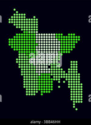 Bangladesh Dot Map. Country Digital Style Shape. Bangladesh vector ...