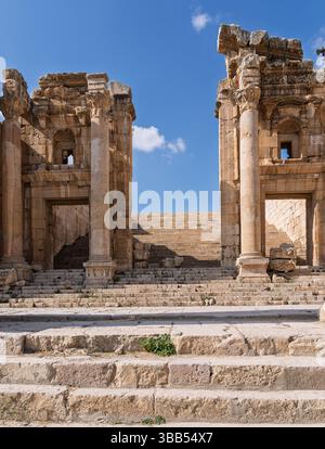 Roman Stairs on the Cardo Maximus in Gerasa, Jarash, Jordan leading to ...