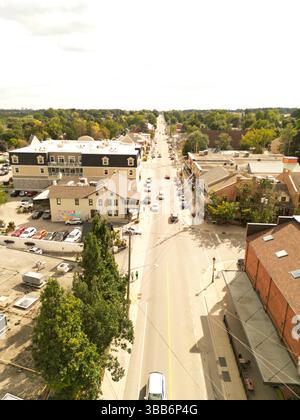 Aerial Views of St. Jacobs, Ontario – Town, River & Countryside Stock ...