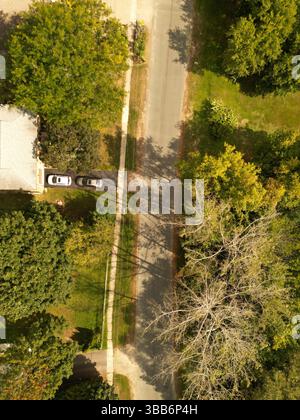 Aerial Views of St. Jacobs, Ontario – Town, River & Countryside Stock ...
