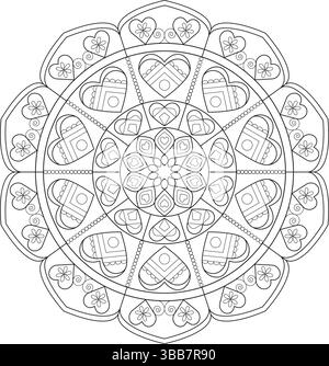 Creative Mandala Coloring Illustration for Wellness Stock Vector Image ...