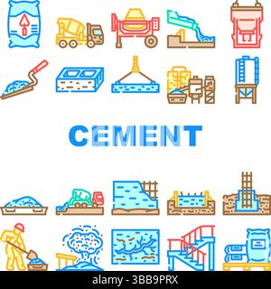 cement portland concrete icons set vector Stock Vector Image & Art - Alamy