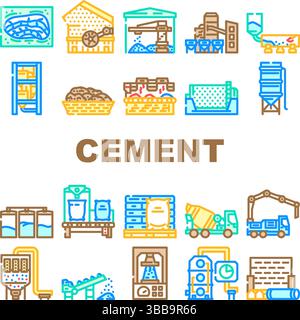 cement production gypsum icons set vector Stock Vector Image & Art - Alamy