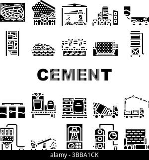 cement production gypsum icons set vector Stock Vector Image & Art - Alamy