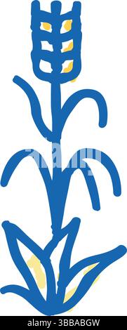 yellow barley plant icon doodle illustration Stock Vector Image & Art ...