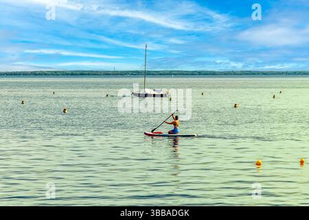 Kayaker on the Baie de Valois - Valois Bay - B&W and Color Stock Photo ...