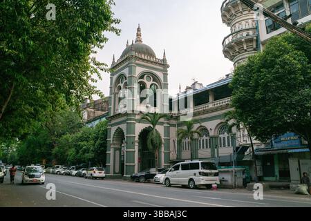 Yangon, Myanmar - 6 April, 2025: The Surti Sunni Jamah Mosque, a ...