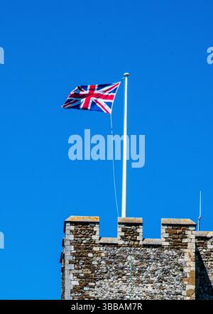 Union Jack Flag Flying at Dover Castle, Kent UK Stock Photo - Alamy