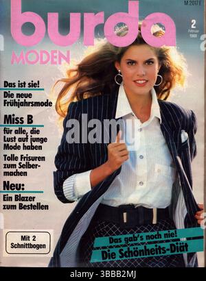 Cover page of German Burda magazine, November 1987, Burda Moden vintage ...
