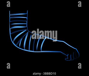 Vector isolated illustration of elbow bandaging. First aid for elbow ...