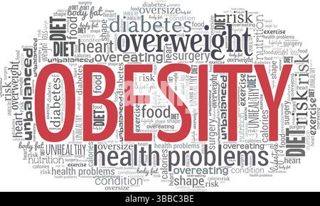 Obesity word cloud conceptual design isolated on white background Stock ...