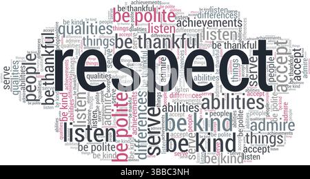 Respect word cloud conceptual design isolated on white background Stock ...