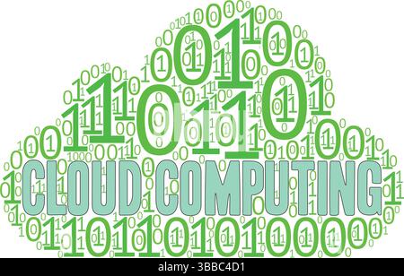 Cloud Computing with word cloud of ones and zeros Stock Vector Image ...