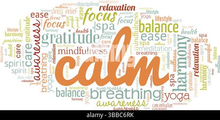 Calm Feeling word cloud conceptual design isolated on white background ...