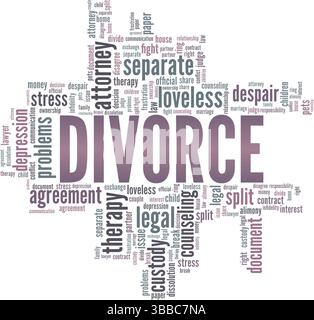 Divorce word cloud conceptual design isolated on white background Stock ...