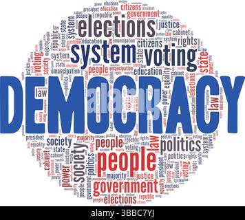 Democracy word cloud conceptual design isolated on white background ...