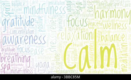 Calm Feeling word cloud conceptual design isolated on white background ...