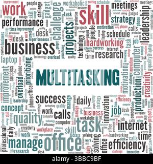 Multitasking concept word cloud background Stock Photo - Alamy