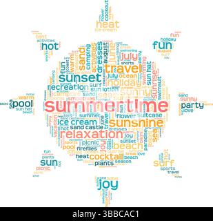 Summertime word cloud conceptual design isolated on white background ...