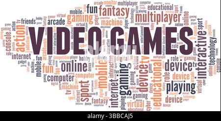 Video Games word cloud conceptual design isolated on white background ...