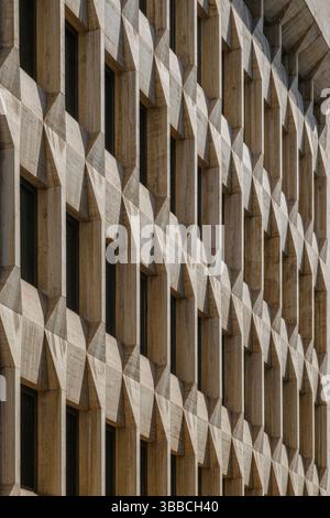 Modern brutalist architectural detail, facade and windows texture ...