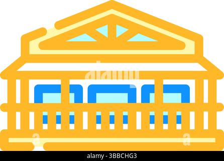 cabin wraparound porch color icon vector illustration Stock Vector ...