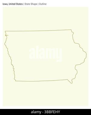 Iowa map shape United states America green forest hand drawn cartoon ...