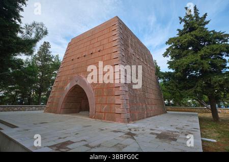The pyramid shape, sandstone memorial to the deadly Turkish battle of ...