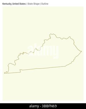 Simple map of Kentucky state of United States and location on USA map ...