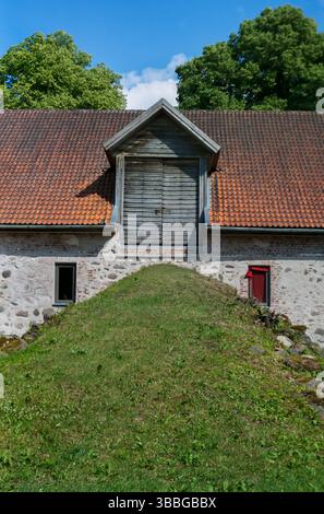 Red old root cellar at the country Stock Photo - Alamy