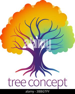 Rainbow Tree Abstract Stylised Concept Design Icon Stock Vector Image ...