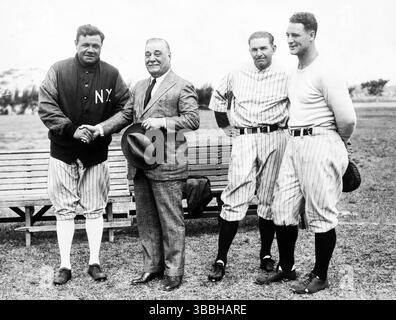 Lou Gehrig, Bob Shawkey and Babe Ruth 1930 Stock Photo - Alamy