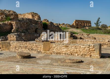 A picture of the House of Laberii at the Archaeological Site of Uthina ...