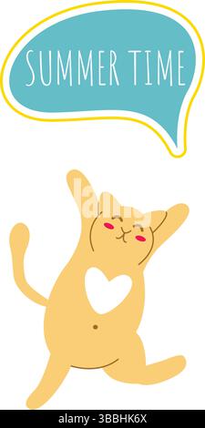 Hello Summer greeting clipart poster. Summer time and Summer vibes ...