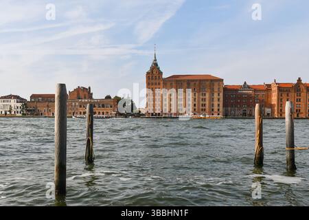 Giudecca Island with the Fortuny factory (left), and Molino Stucky ...