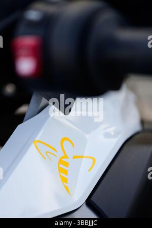 Stade, Germany. 13th May, 2025. The "biker bees" ride their motorcycles ...