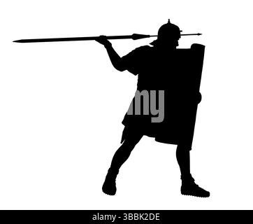 Roman legionary attacking with pilum. Historical drawing Stock Photo ...