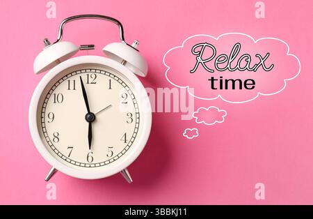 Alarm clock and speech bubble with words Time To Think on pink ...