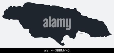 Jamaica map. Blank vector map of the country with regions. Borders of ...
