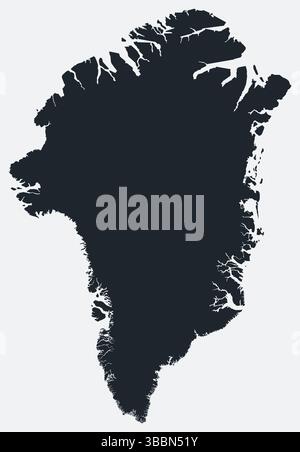 Simple flat Map of Greenland with district borders Stock Vector Image ...